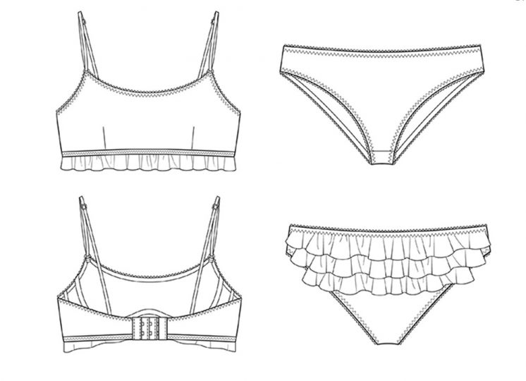 Madalynne X Simplicity 8711: An Underwire Bralette + Ruffle Undie