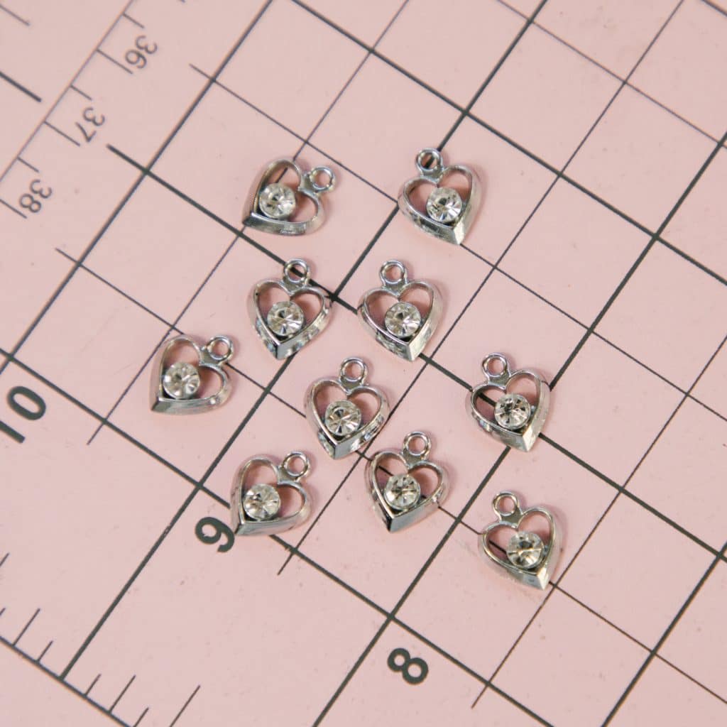 Set of Heart Sew On Charm (10)